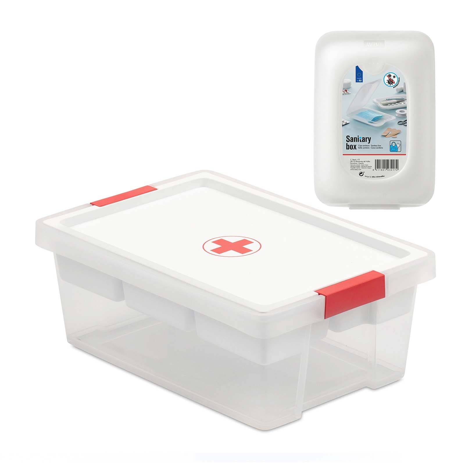 TATAY - Kit Caja Botiquín Cruz Roja 7L con Organizador y 1 Sanitary Bo ...